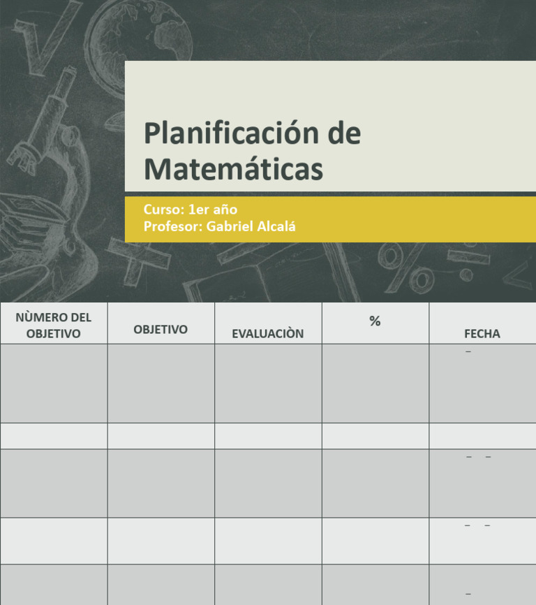 Plan de Matematicas de 1er Año | PDF