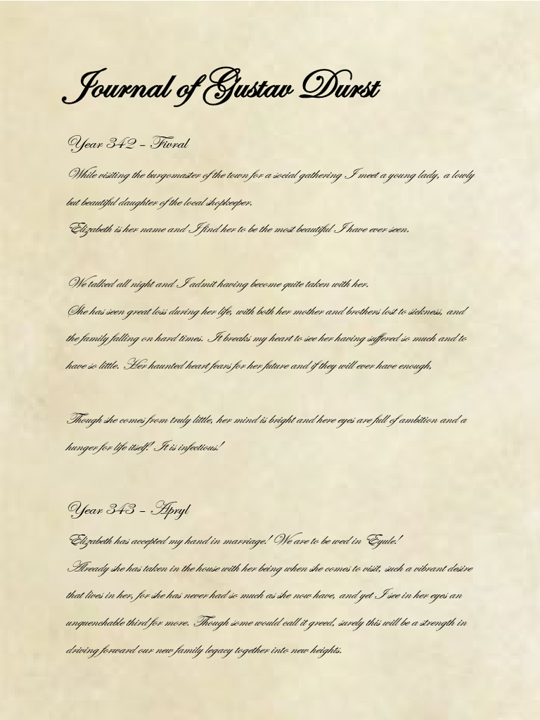 The Journal of Gustav Durst | PDF