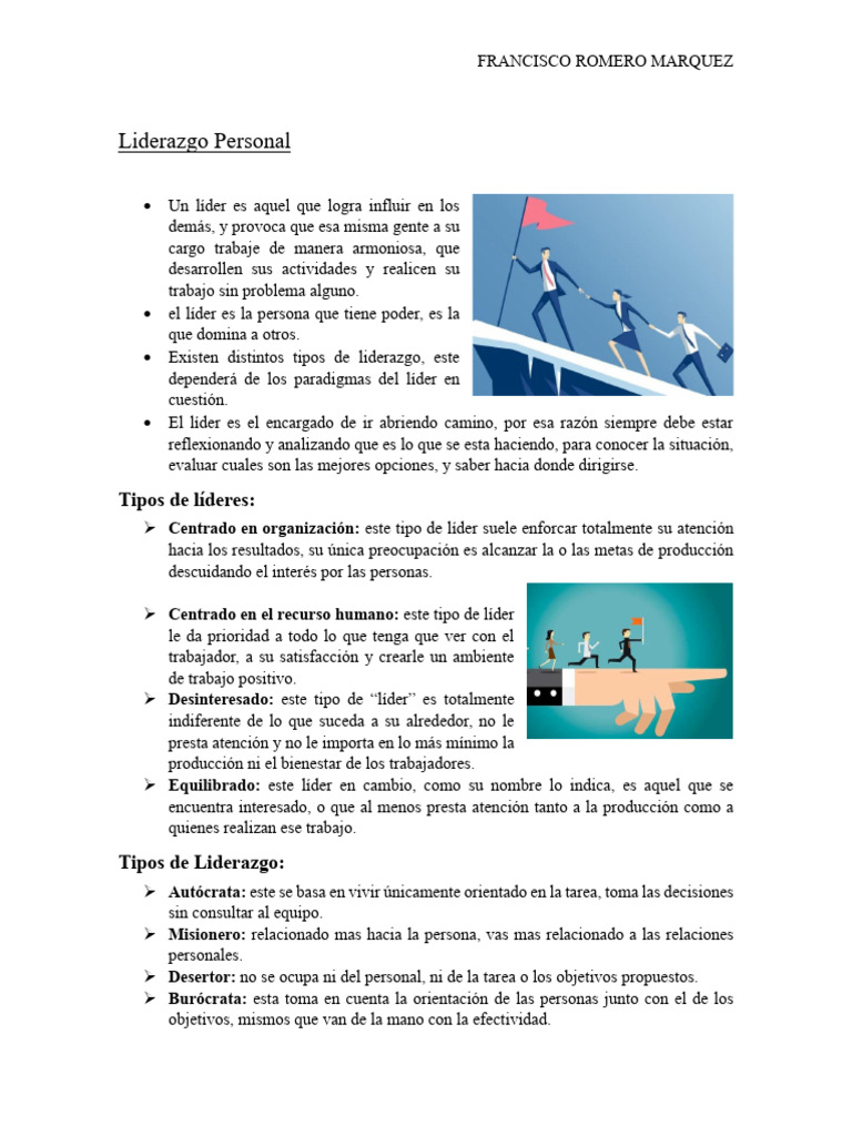 Liderazgo Personal: Claves y Tipos | PDF | Liderazgo | Psicología Social