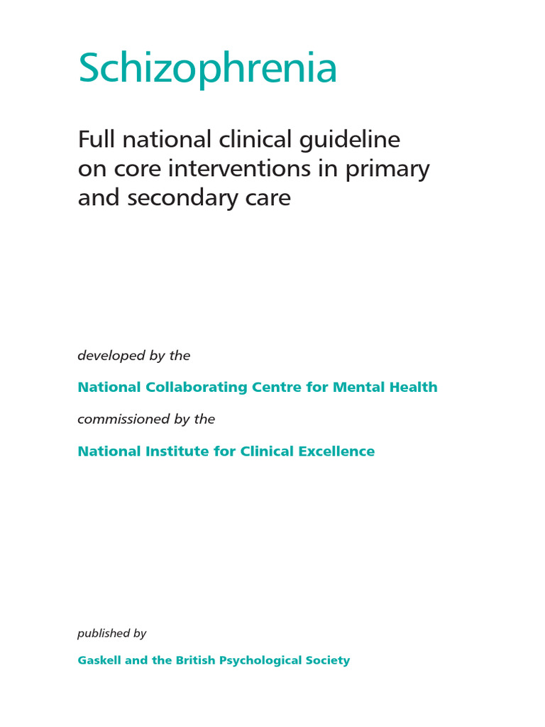 National Guidelines for Schizophrenia Care | PDF | Schizophrenia | Mental Disorder