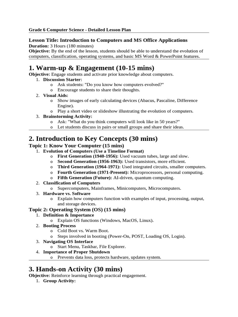 Grade 6 Computer Science | PDF | Operating System | Computing