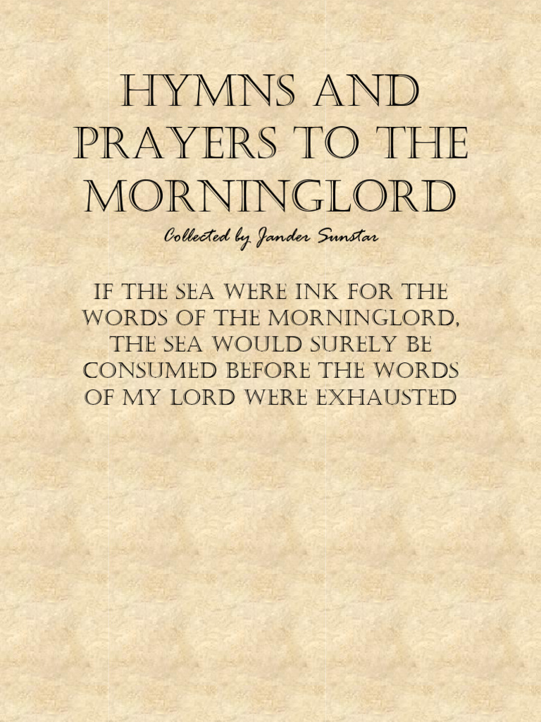 Morninglord Prayers by Jander Sunstar | PDF | Dawn