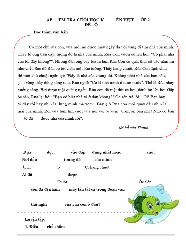 3 ĐỀ ÔN TẬP CK2 TV2 | PDF