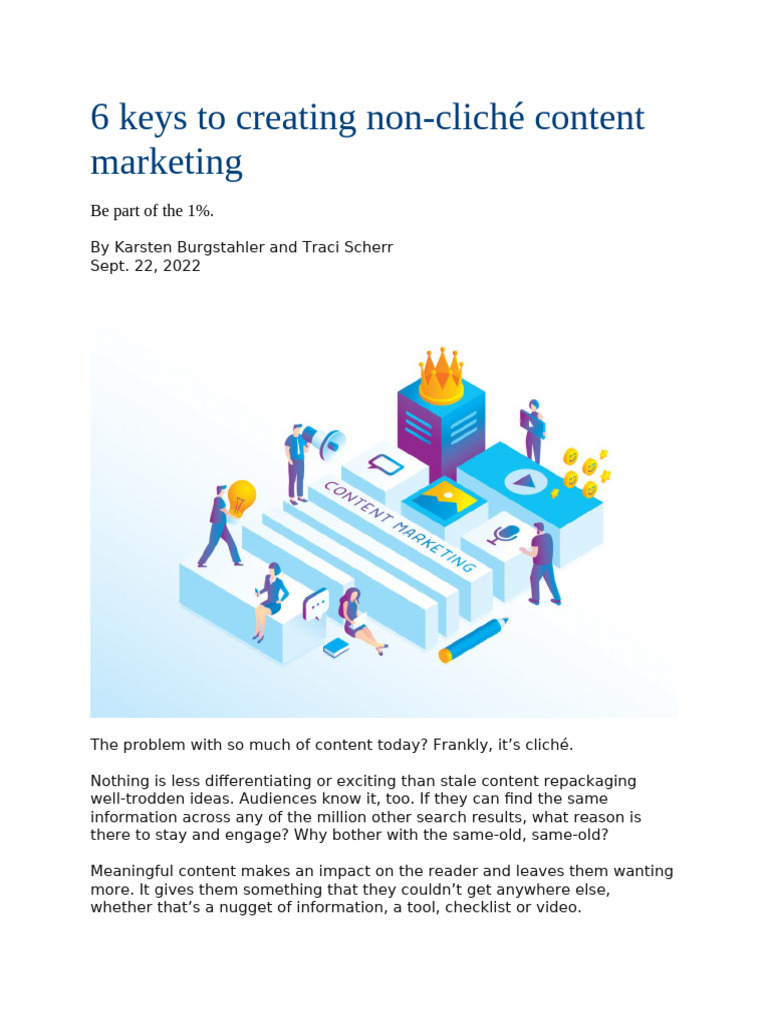 Create Unique Content Marketing Strategies | PDF