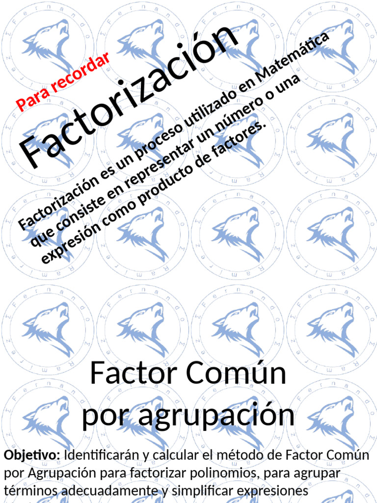 Factor Común por Agrupación en Polinomios | PDF