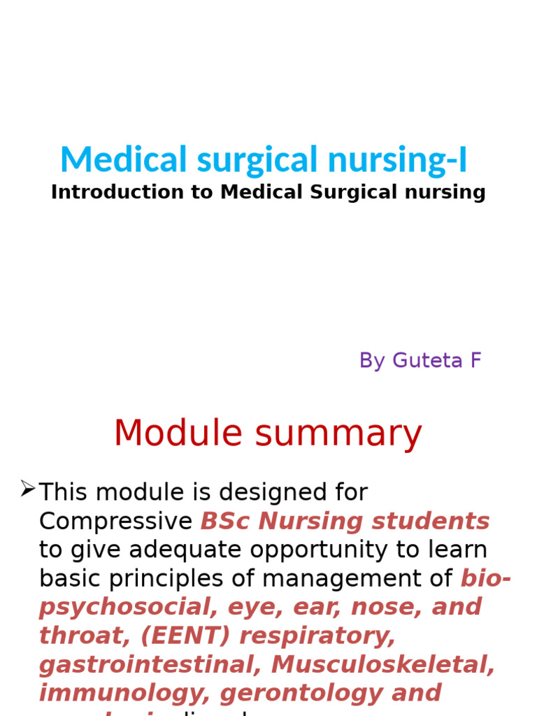 Intro to Medical-Surgical Nursing | PDF | Respiratory Diseases | Cancer