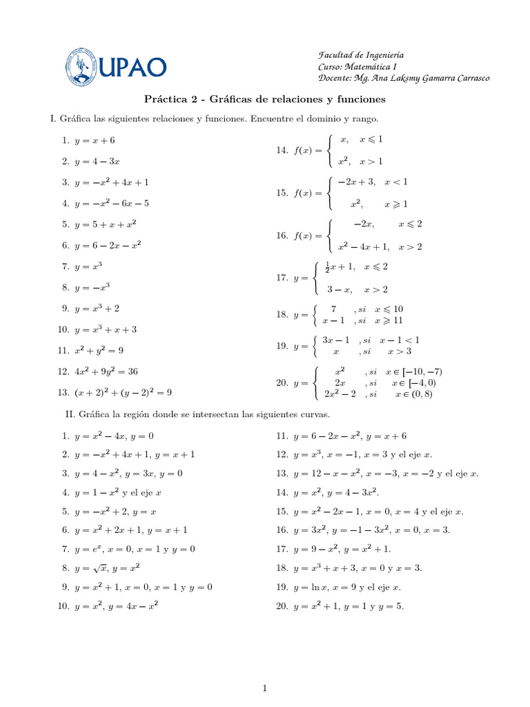 Práctica S2 - Gráfica de Funciones | PDF | Ajedrez