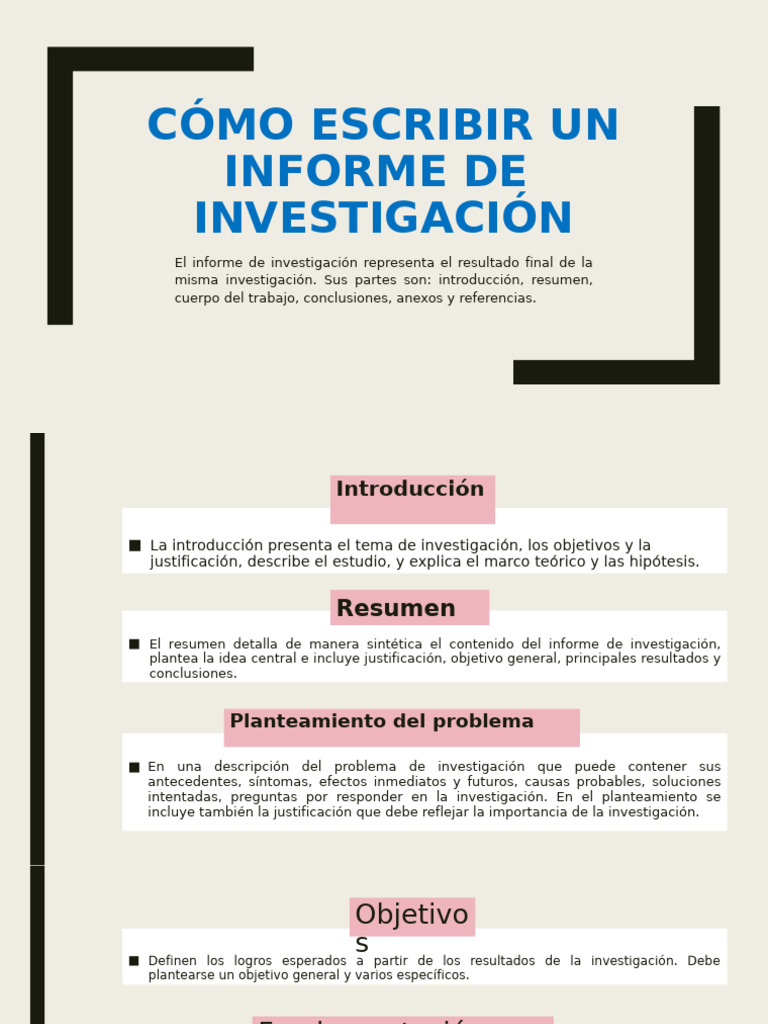 Cómo Escribir Un Informe de Investigación | PDF | Datos | Hipótesis