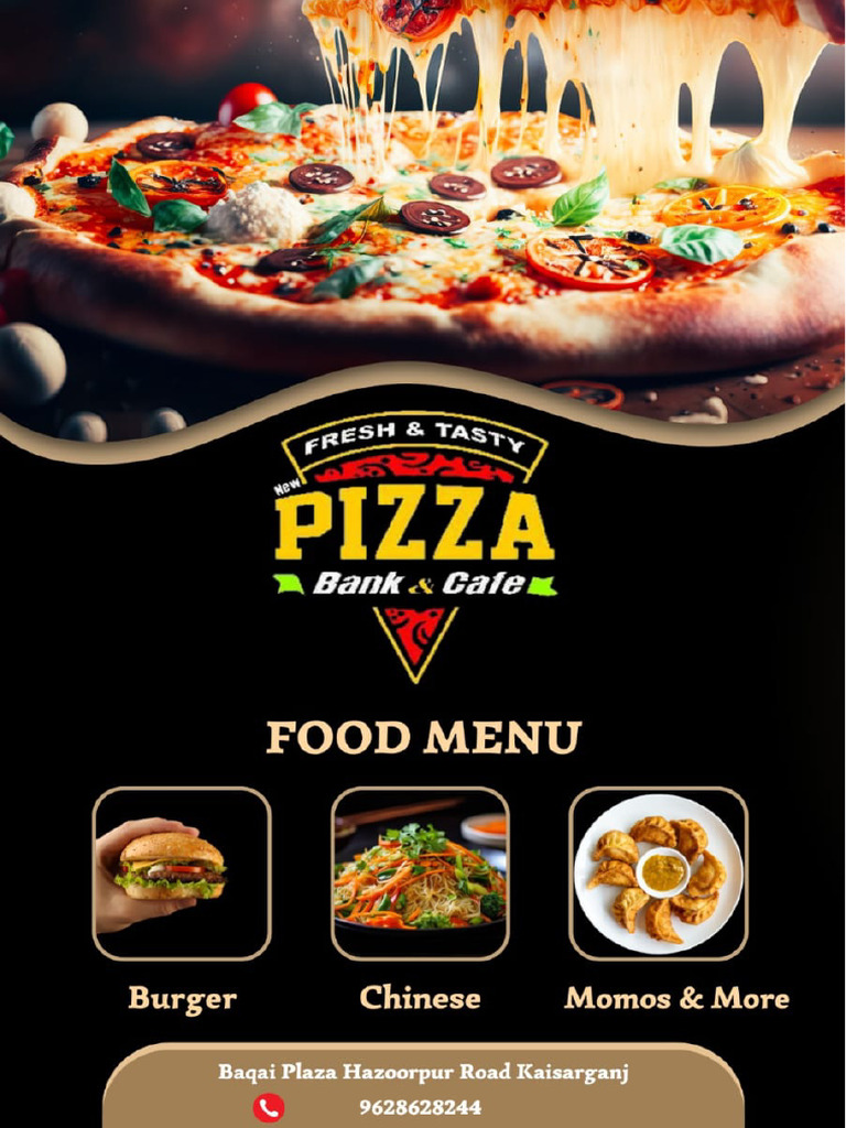 Pizza Bank Cafe Menu | PDF