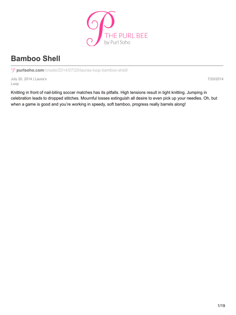 Bamboo Shell Knitting Pattern Guide | PDF | Knitting | Clothing