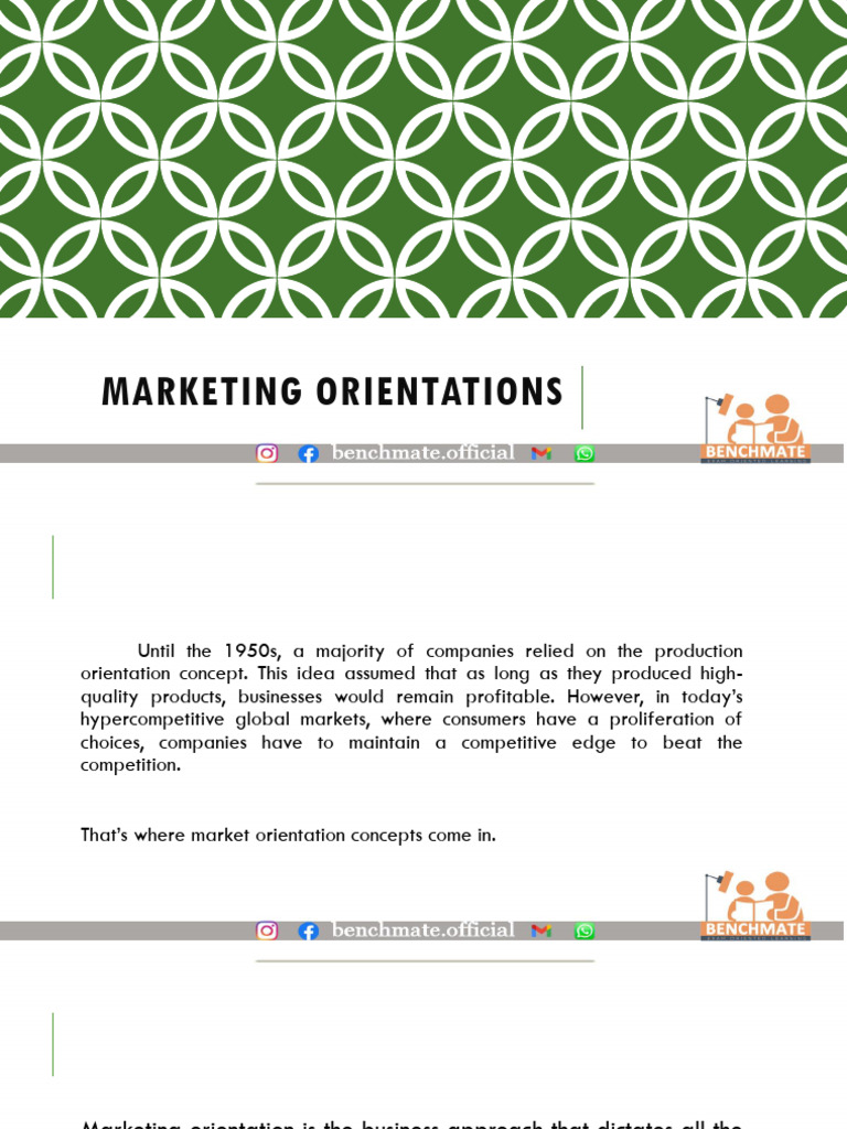 Marketingorientations 211025170738 | PDF | Marketing | Market (Economics)