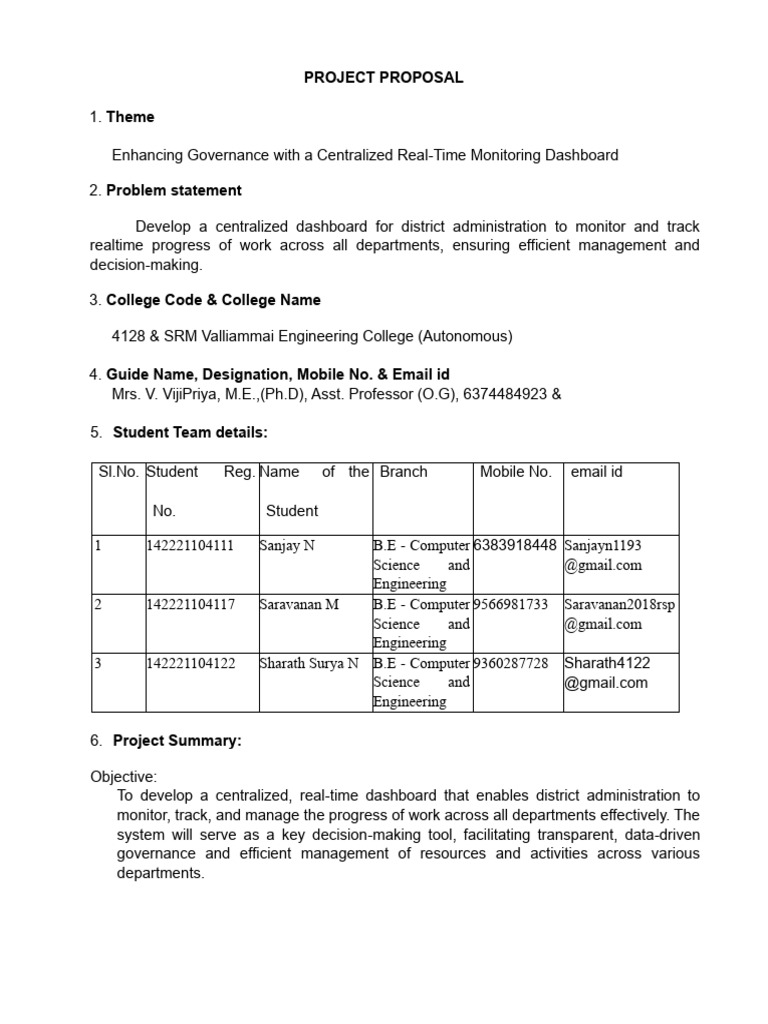 Annexure - III TEMPLATE FOR PROJECT PROPOSALpdf | PDF | Information ...
