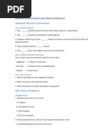 Branches of Government Worksheet Answer Key PDF | PDF | Separation Of ...