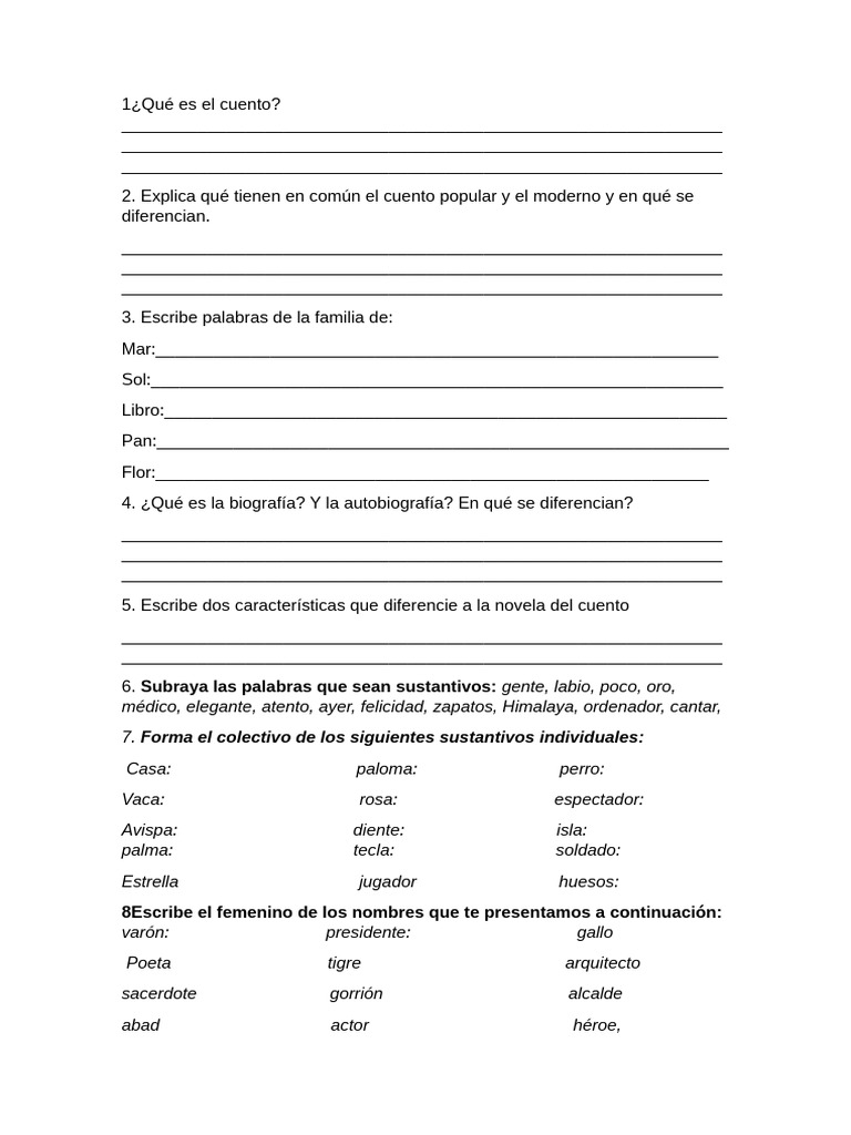 EX T4 | PDF | Sustantivo