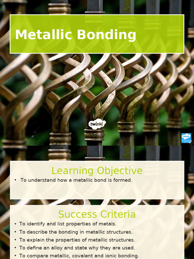 Understanding Metallic Bonding and Alloys | PDF | Metals | Chemical Bond