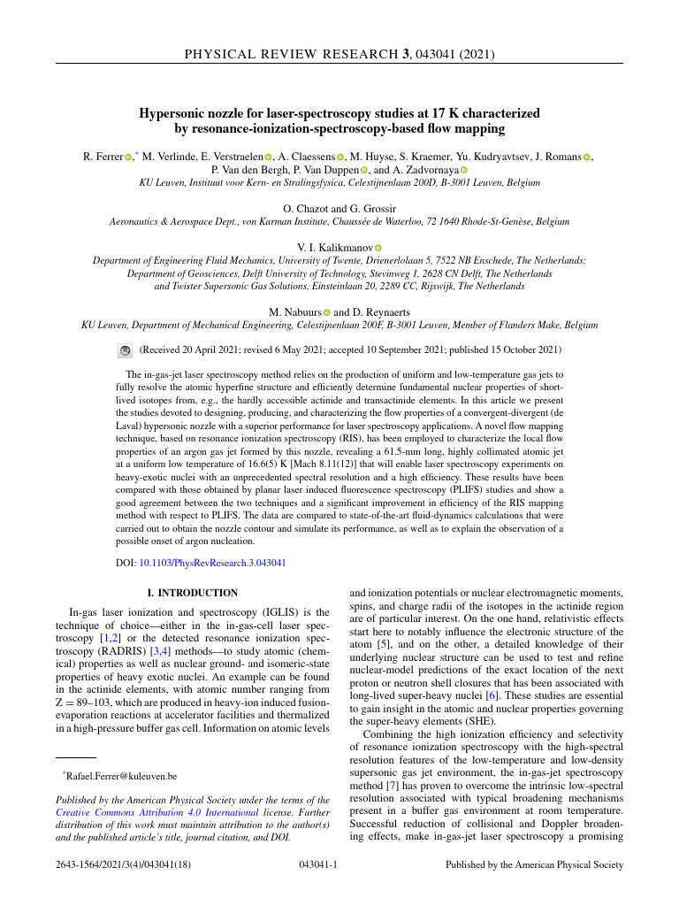 Hypersonic Nozzle for Laser Spectroscopy | PDF | Fluid Dynamics | Spectroscopy