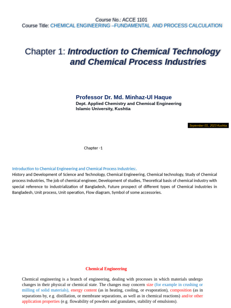 Chapter 1 - Chemical Engineering | PDF | Sodium Hydroxide | Science