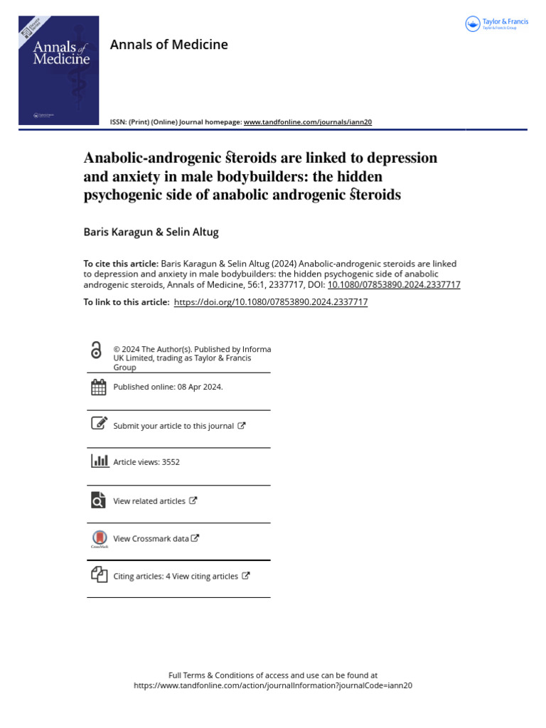 Anabolic-Androgenic Steroids Are Linked To Depression and Anxiety in ...