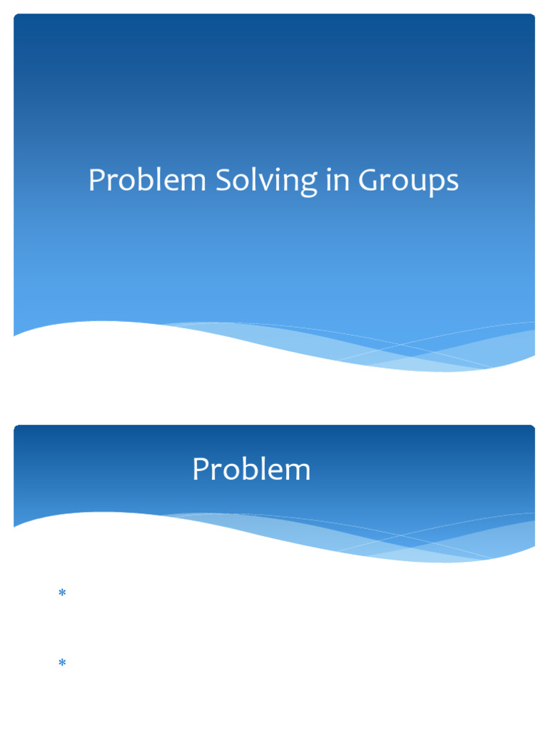 Problem Solving in Groups | PDF