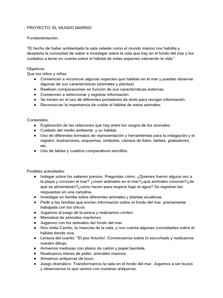 Explorando el Mundo Marino para Niños | PDF | Mar