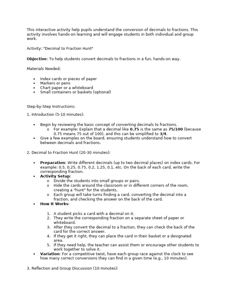 q4 Cot DLP Math 4 WK 6 - Activity | PDF | Decimal | Learning