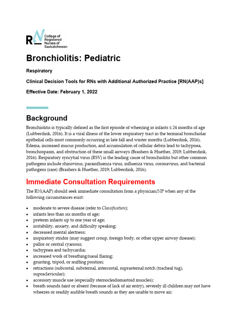 Bronchiolitis Pediatric CDT 2022 | PDF | Medical Specialties | Clinical ...