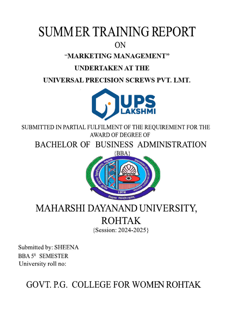 Internship Report by Sheena Jangra | PDF | Marketing | Market (Economics)