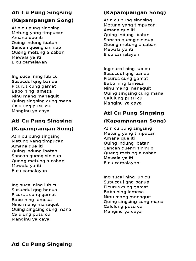Ati Cu Pung Singsing | PDF