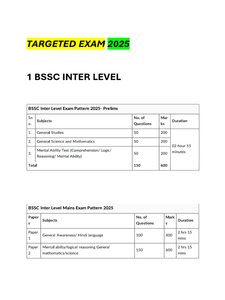 Targeted 2025 Exam Subject | PDF