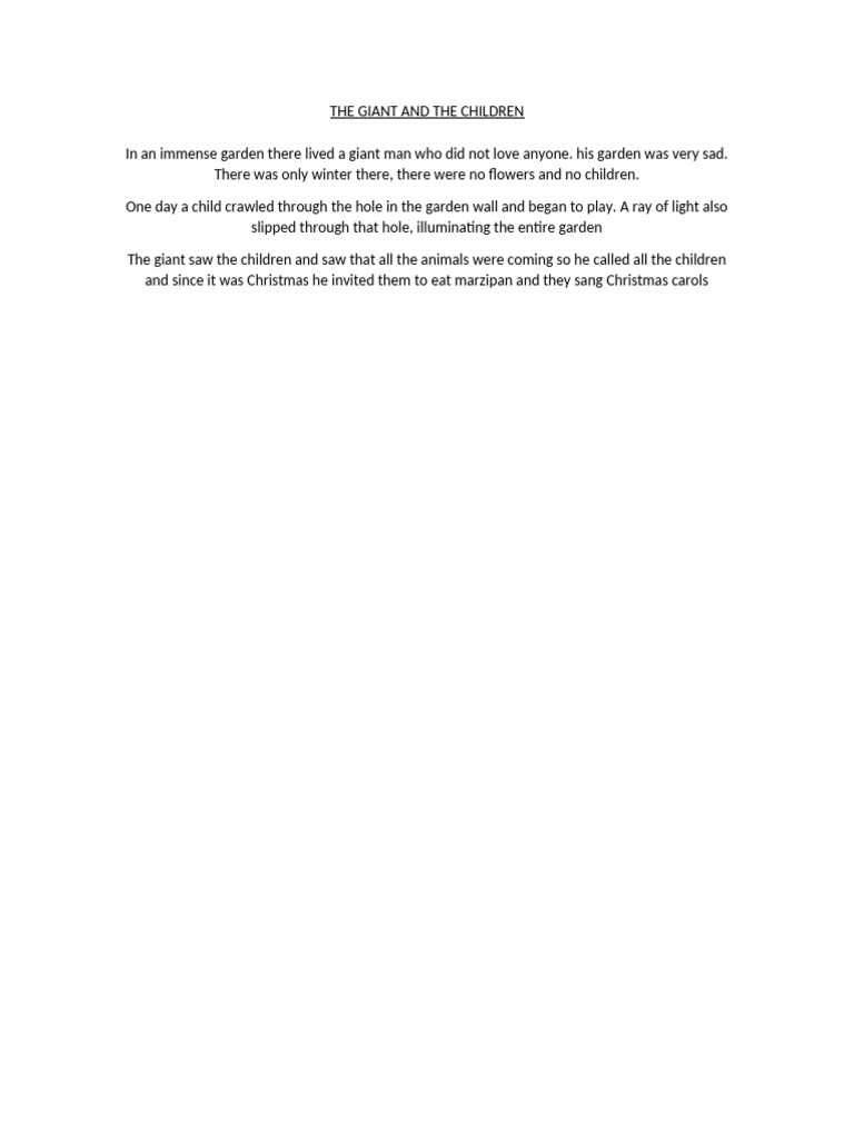 The Giant and The Children | PDF
