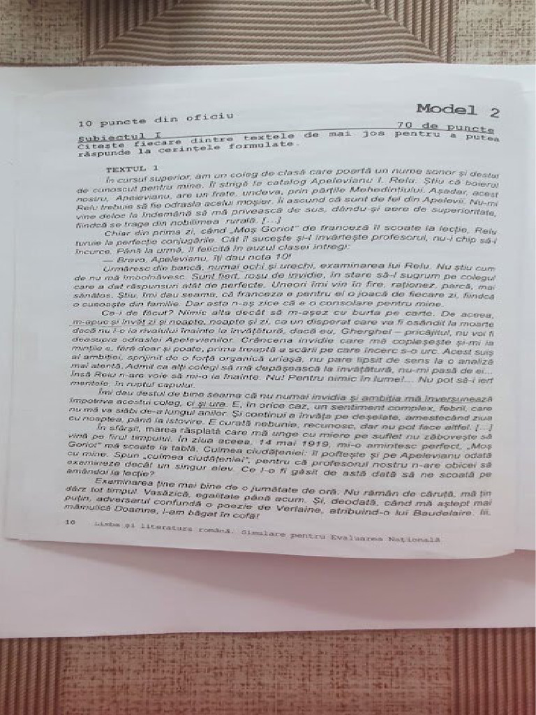 Tema Vacanta Rom. Test 2. | PDF