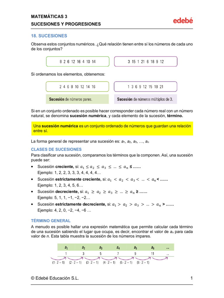SD 3 Sucesiones y Progresiones | PDF | Proporción | Secuencia