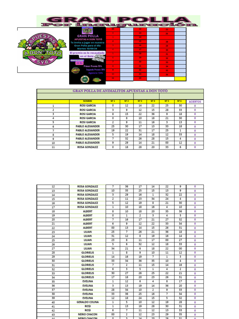 POLLA ACTUALIZADA 12-09-24 provisional(1) | PDF