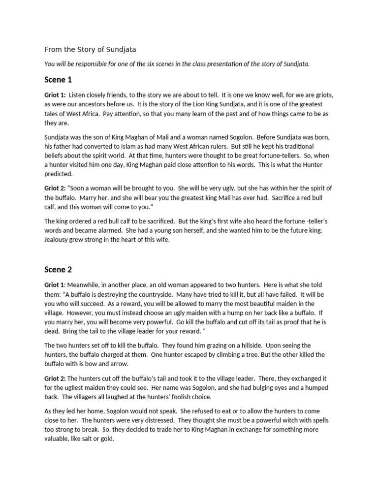 From the Story of Sundjata | PDF