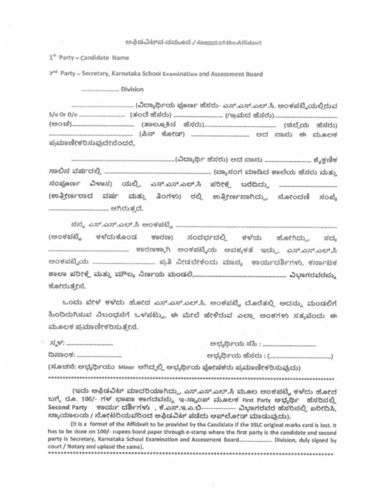 Affidavit Format | PDF
