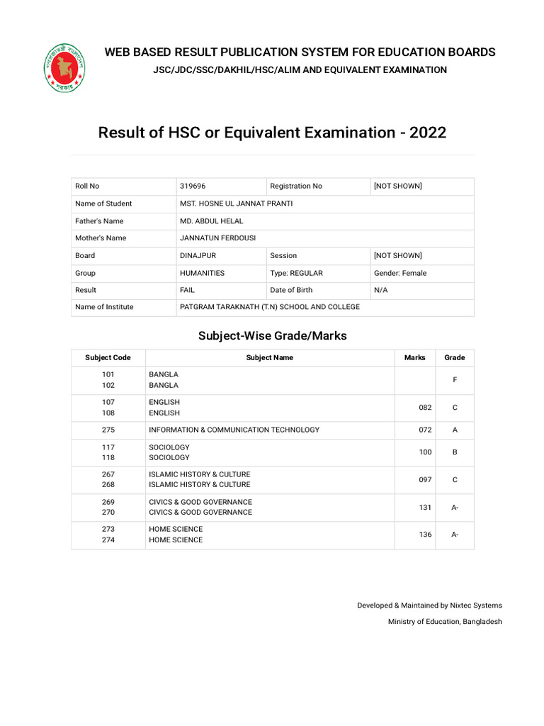 Web Based Result Publication System For Education Boards | PDF