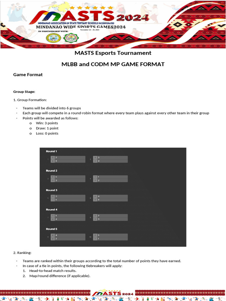 MLBB and CODM MP GAME FORMAT | PDF
