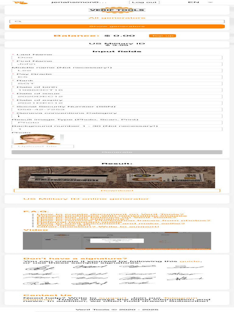US Military ID — Verif Tools | PDF | Identity Document | Driver's License