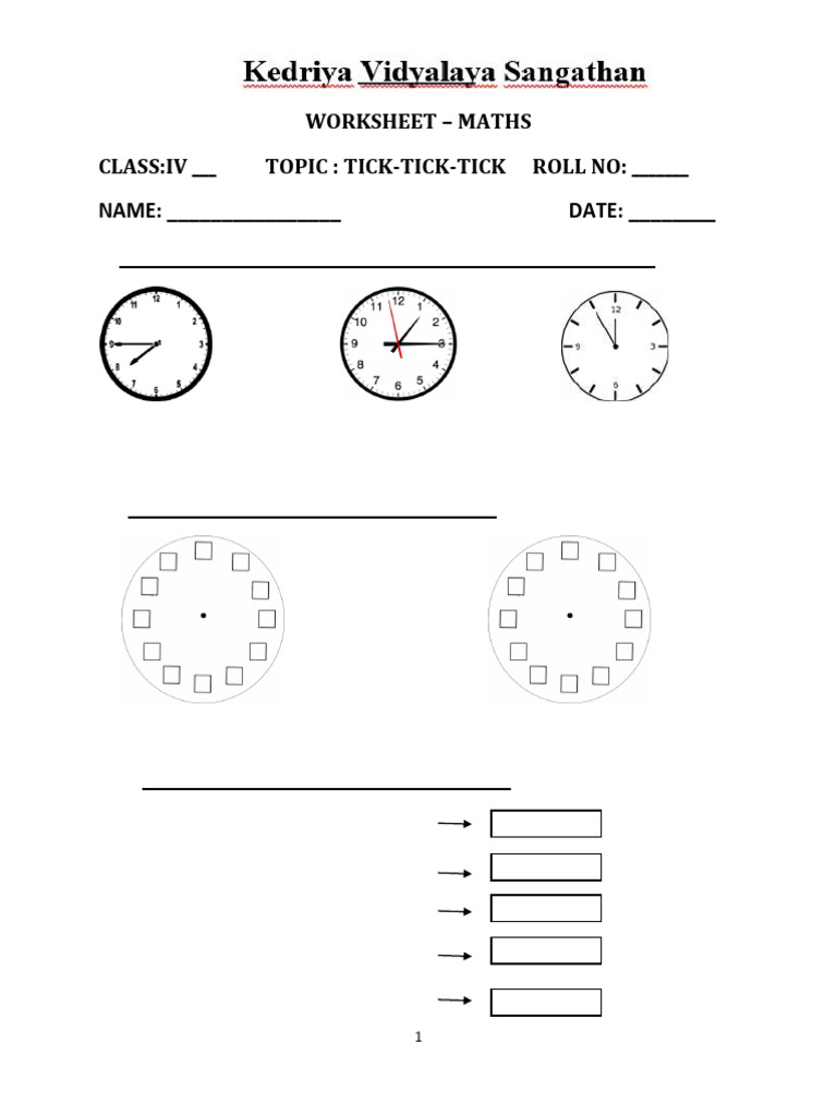 Class 4 Maths: Tick-Tick-Tick Worksheet | PDF