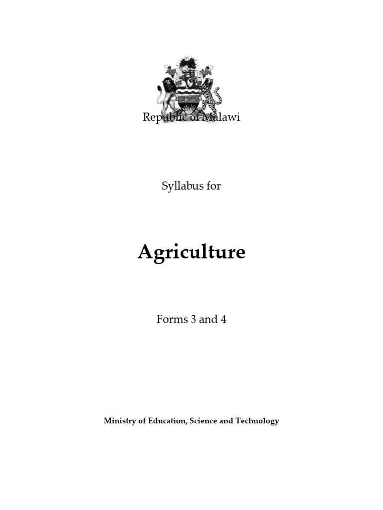 Agriculture Syllabus Forms 3-4 | PDF | Agriculture | Soil