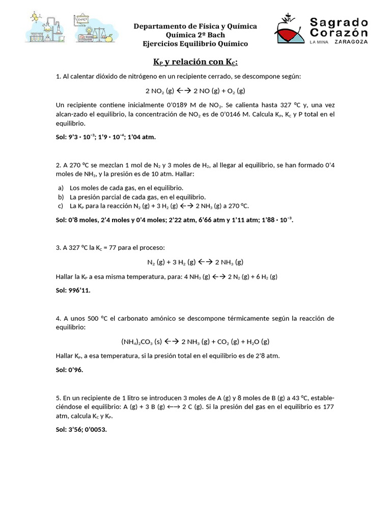 2. Kp y relación con Kc | PDF | Amoníaco | Gases