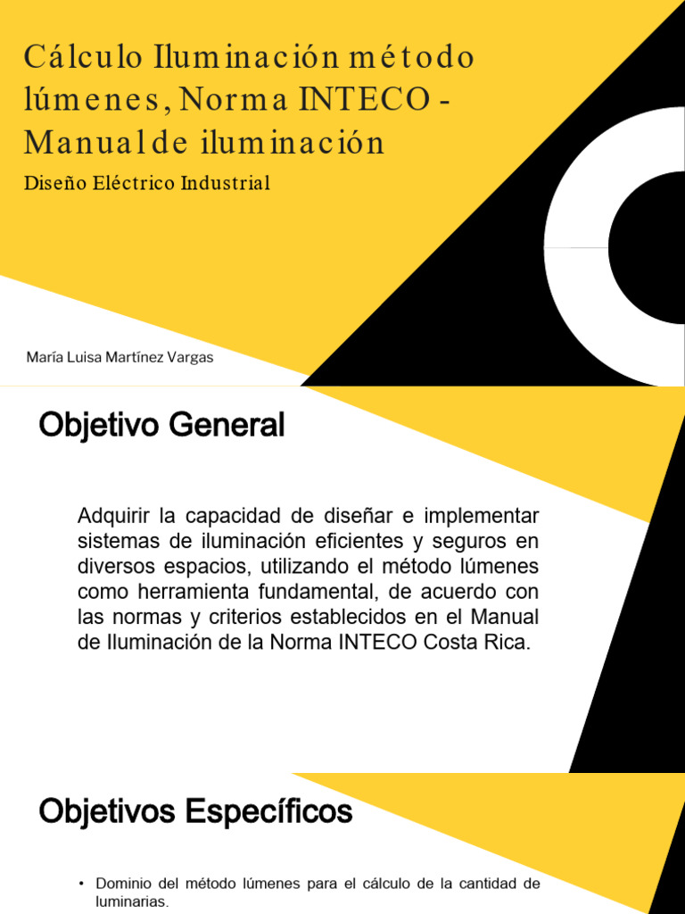 Cálculo de Iluminación con Lúmenes INTECO | PDF | Encendiendo ...