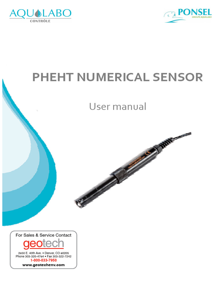 Aqualabo PHEHT User Manual | PDF | Ph | Pipe (Fluid Conveyance)