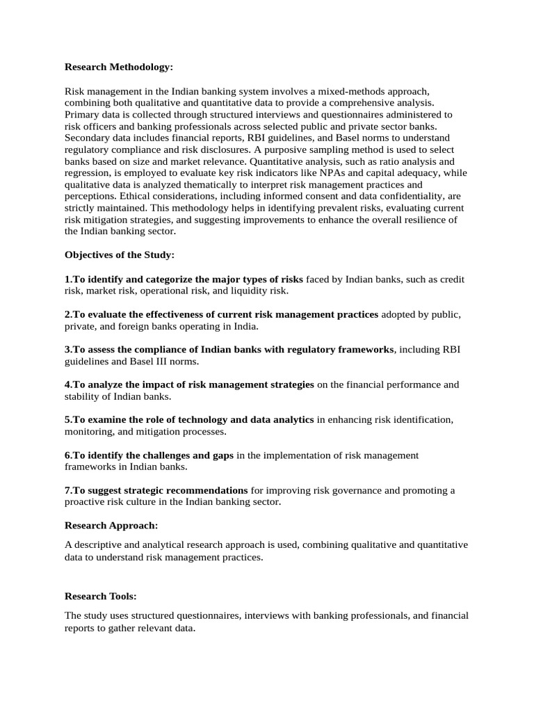 Research Methodology Chapter 3 | PDF | Risk | Risk Management