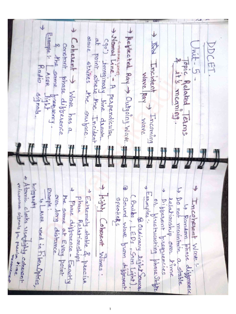 1. Ddcet Unit 5 Physics Ref. Note | PDF