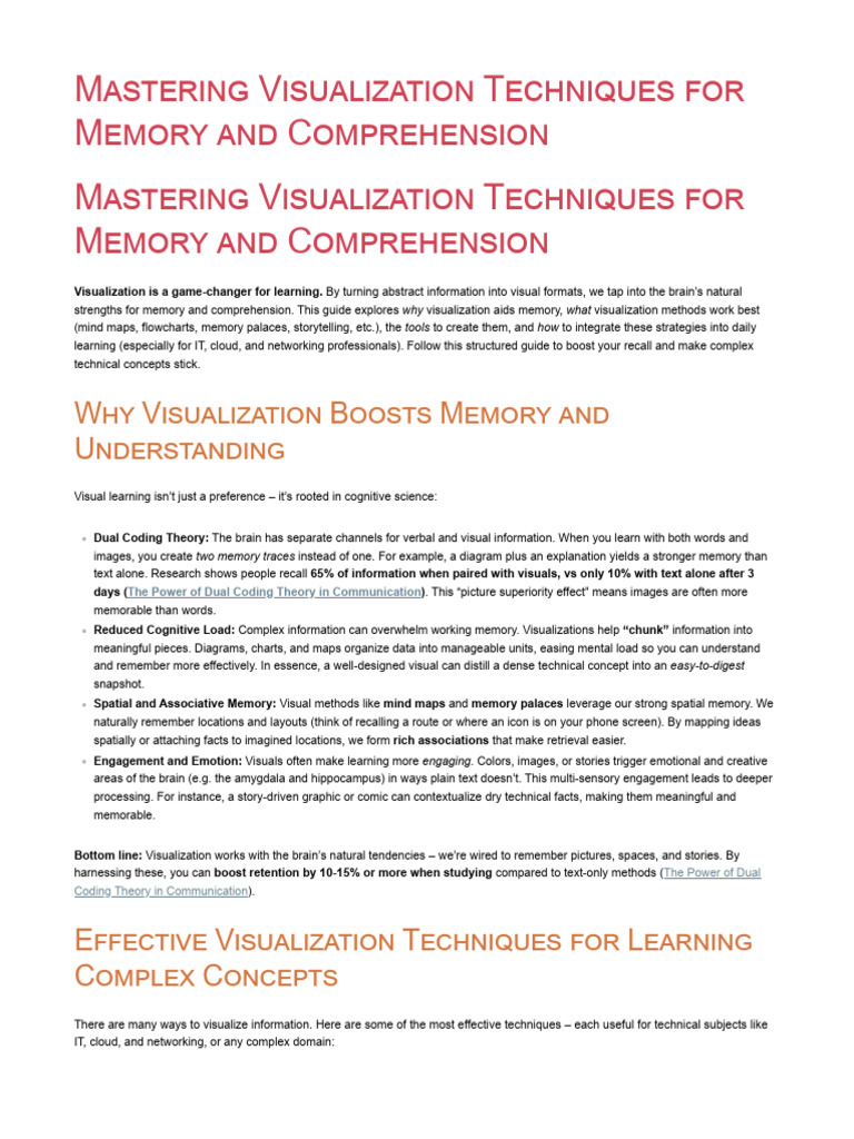 Mastering Visualization Techniques For Memory and Comprehension | PDF ...
