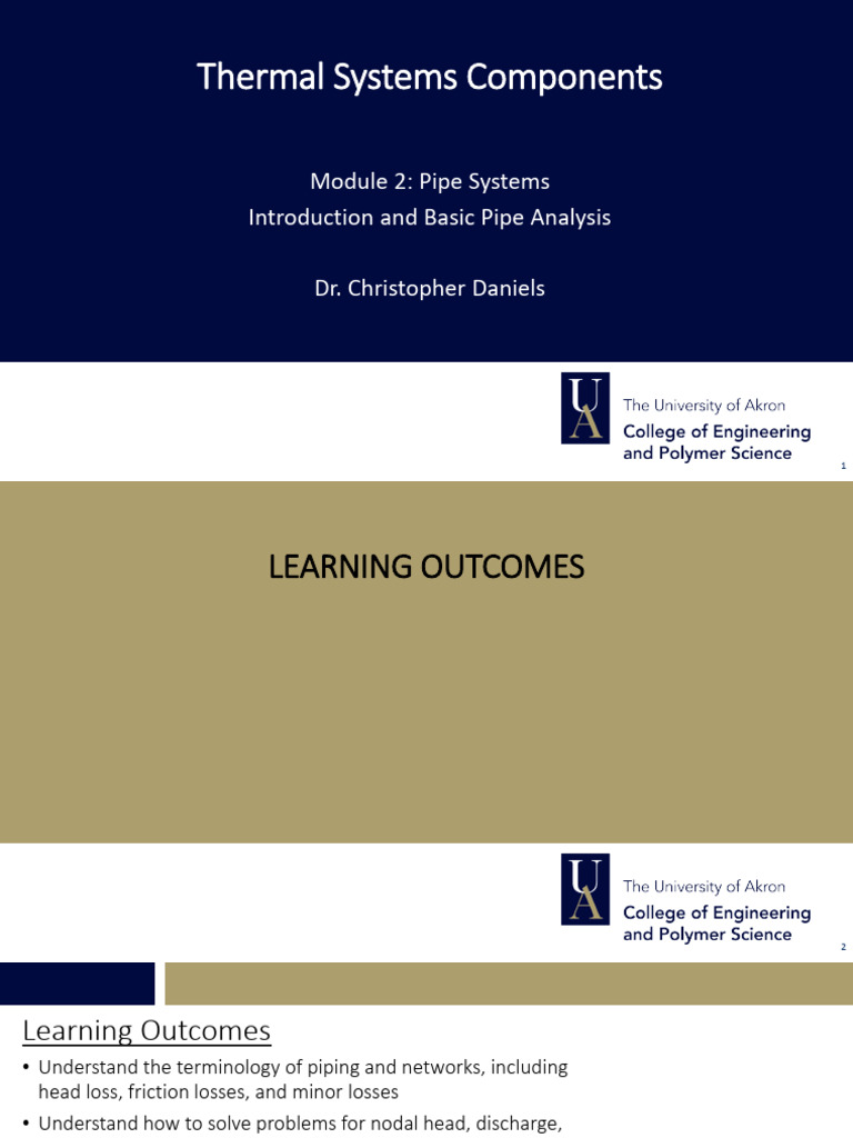 LECTURE - Mod 2-X - Pipe Systems | PDF | Fluid Dynamics | Civil Engineering