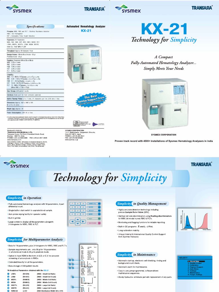 Sysmex KX 21 Compressed | PDF