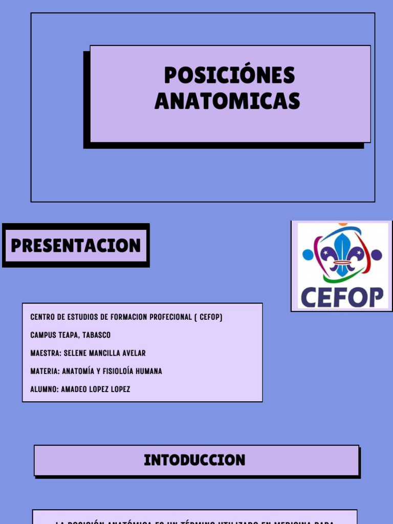 POSICIONES ANATOMICAS | PDF | Términos anatómicos de ubicación