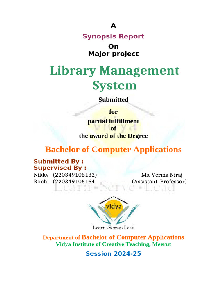 Minor Project Report On LMS | PDF | Databases | Java (Programming Language)